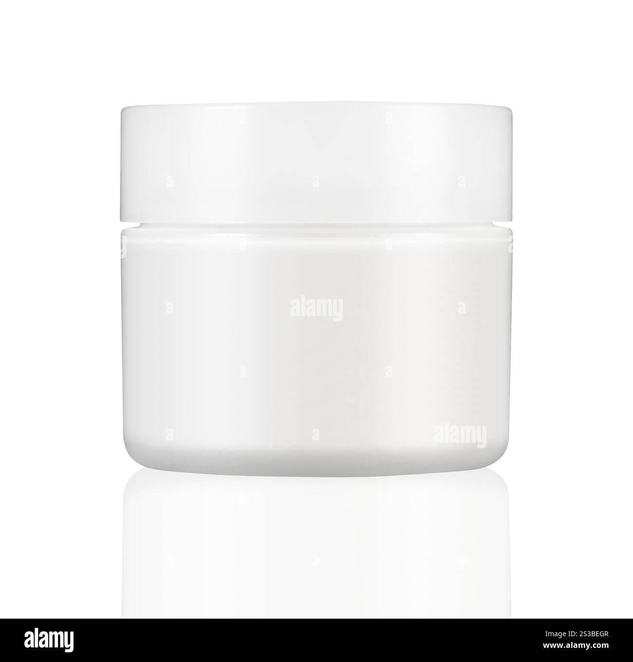 White Matte Glass Doublewall Jar With Plastic Lid Stock Photo - Alamy