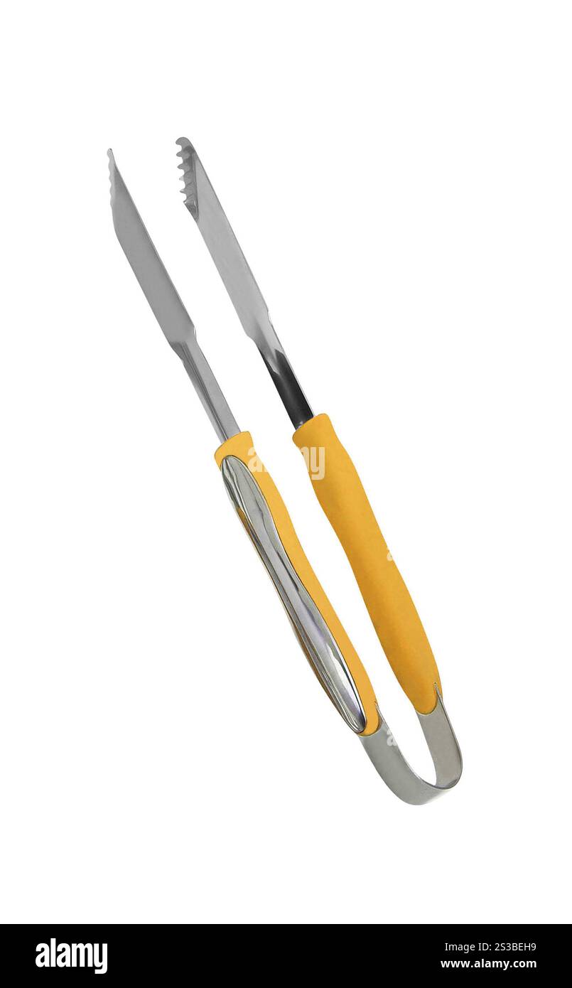Stainless steel ice tongs isolated on white Stock Photo - Alamy