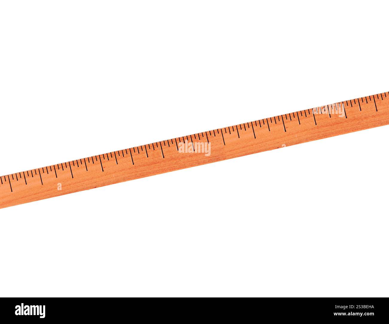 XL Wooden Ruler with Path isolated on white background. XL Wooden Ruler ...