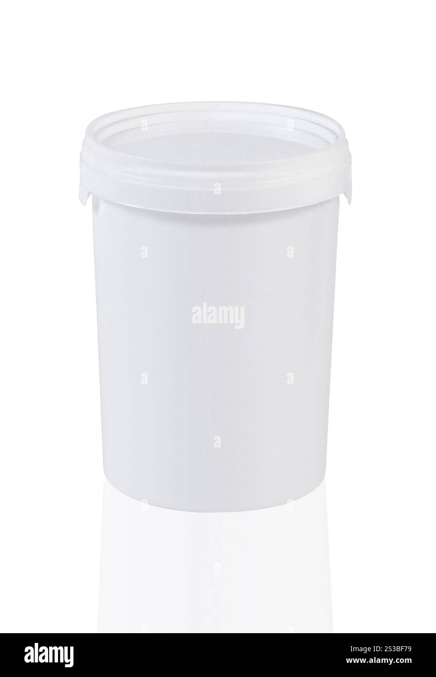 White plastic paint bucket isolated Stock Photo - Alamy