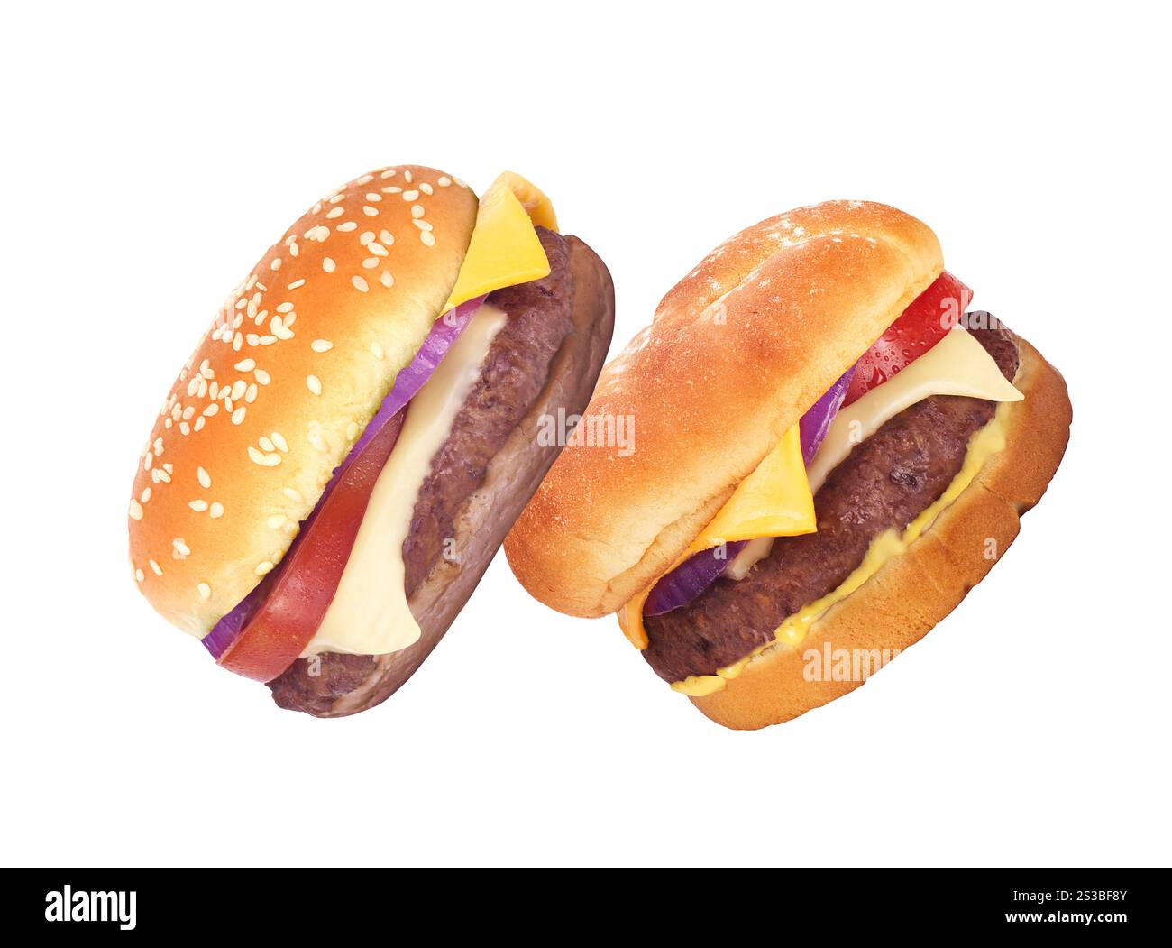 Two tasty hamburgers beef hi-res stock photography and images - Alamy