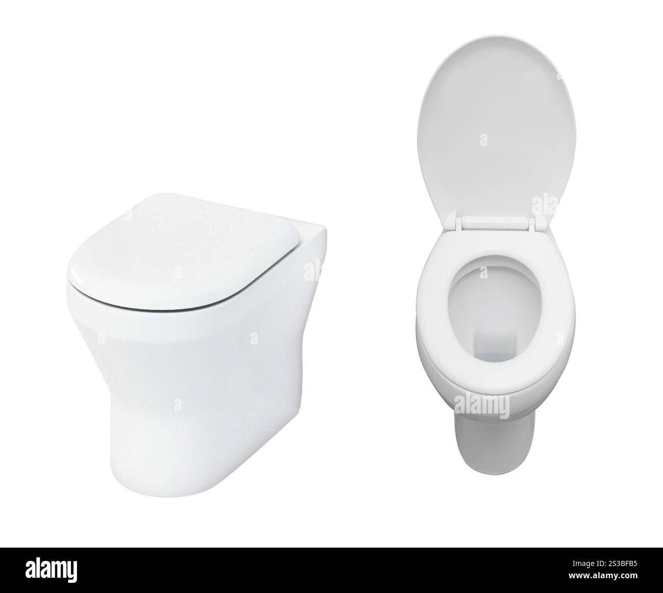 Toilets on white background. Toilet on white background Stock Photo - Alamy
