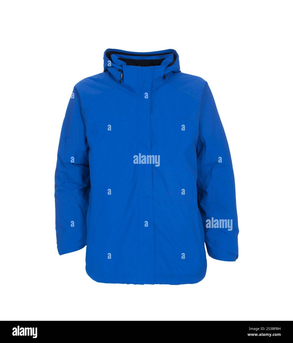 Blue male winter jacket isolated on white. Red male winter jacket ...
