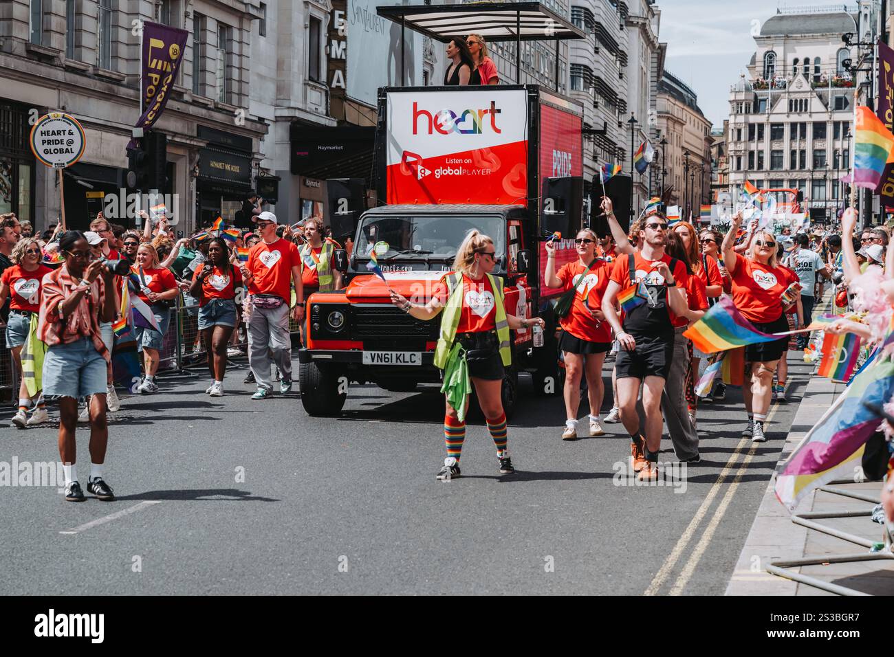 Heart FM Float at the Pride of London 2024 Parade Stock Photo - Alamy