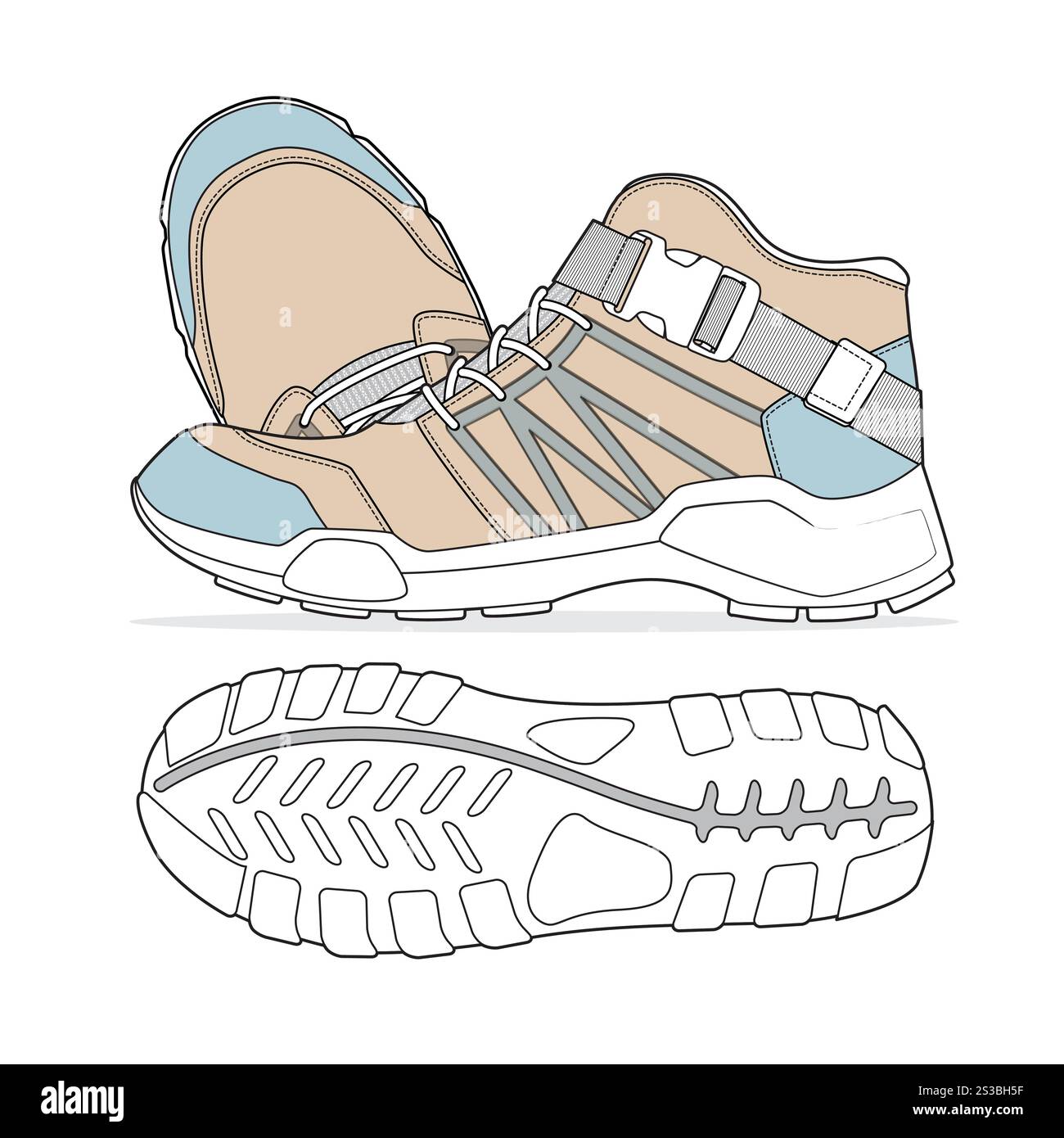 High top sneakers vector design technical flat drawing by adobe ...