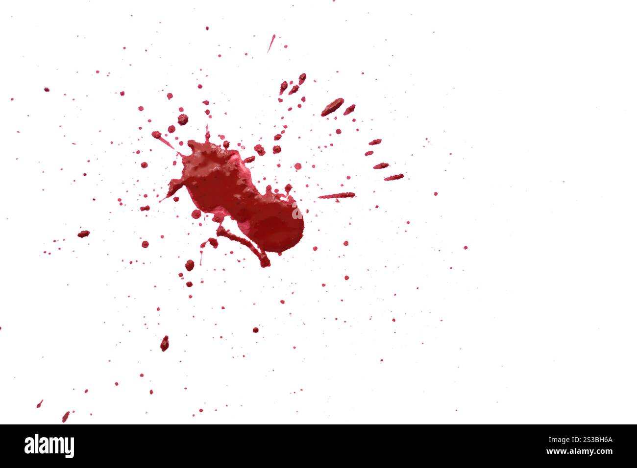 Blood splatters on white background. Red blots of watercolor Realistic ...