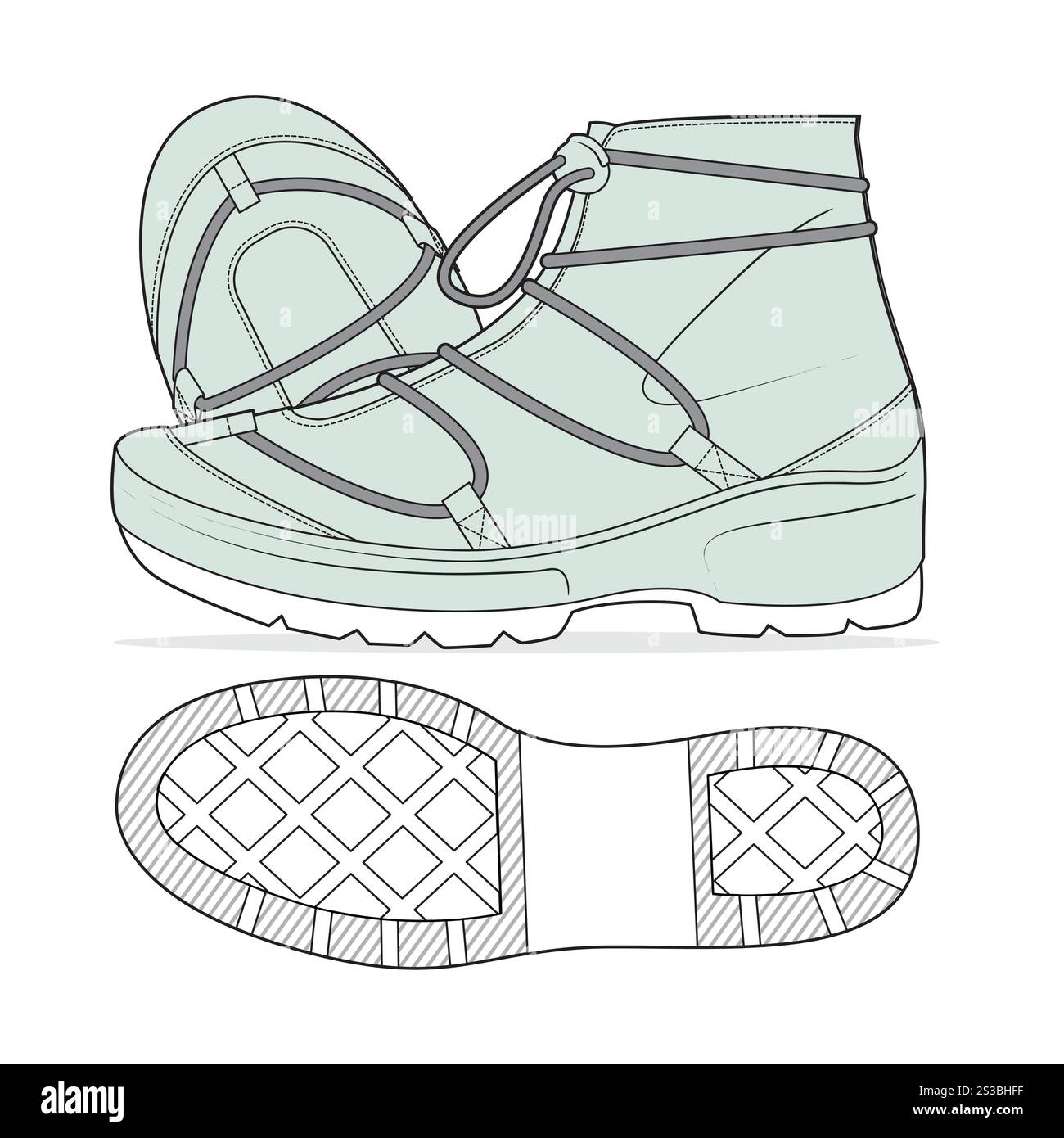 Survival boot vector design mockup template Stock Vector Image & Art ...