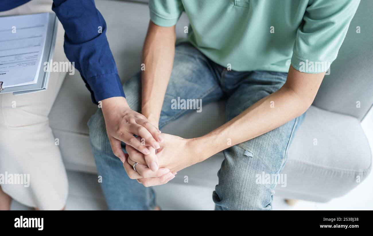 Professional psychotherapy Taking Note During Appointment Patient ...