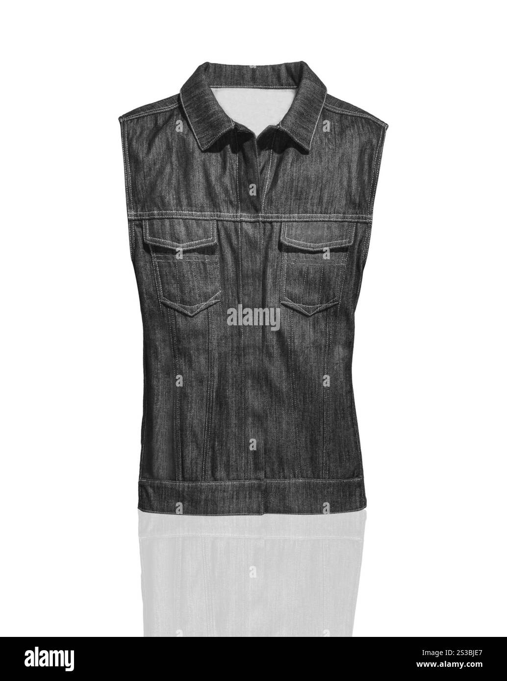 Denim waistcoat vest Black and White Stock Photos & Images - Alamy