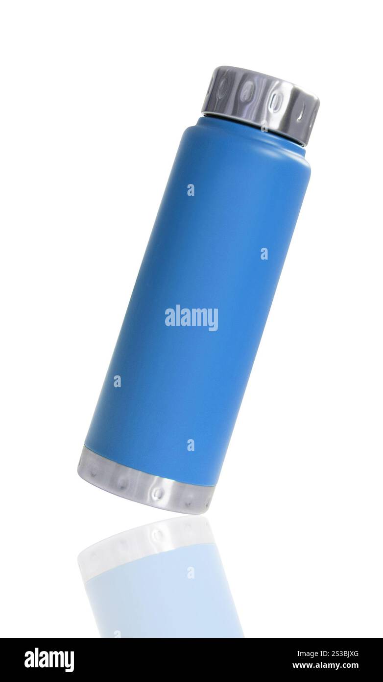 blue thermal mug isolated on white background. blue thermal mug Stock ...