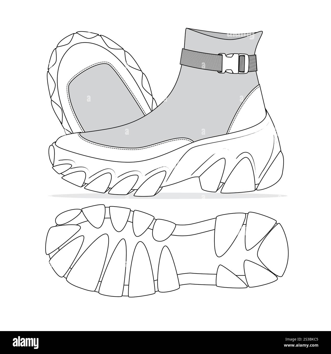 Chunky sneakers for women vector mockup template technical technical ...