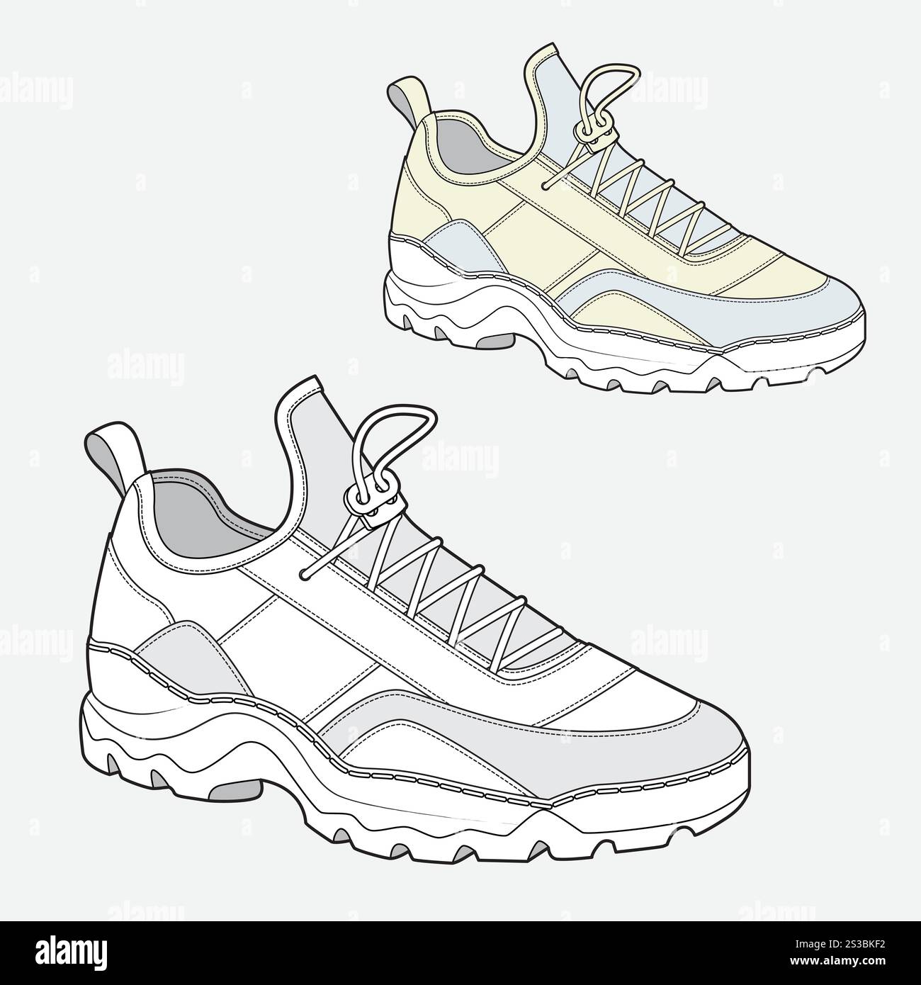 Trainer sneakers mockup template vector design technical illustration ... Trainer sneakers mockup template vector design technical illustration ...