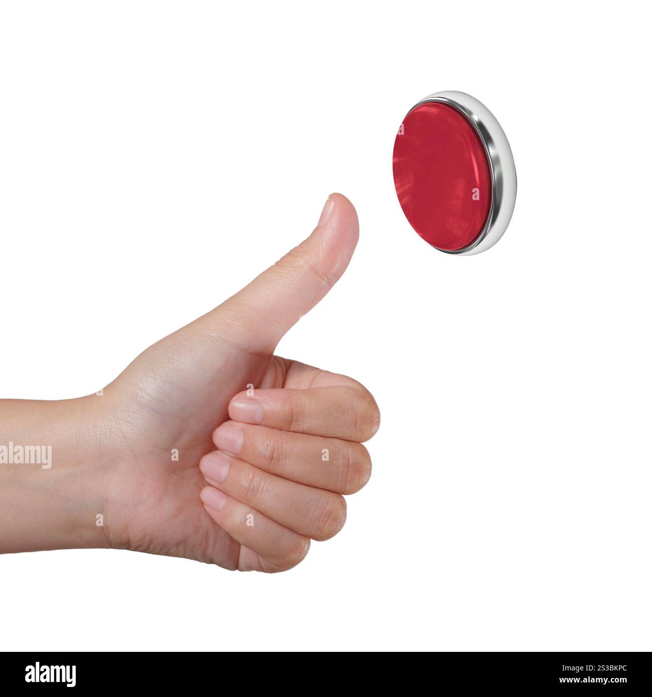 Pressing red button isolated on white background. Pressing green button ...