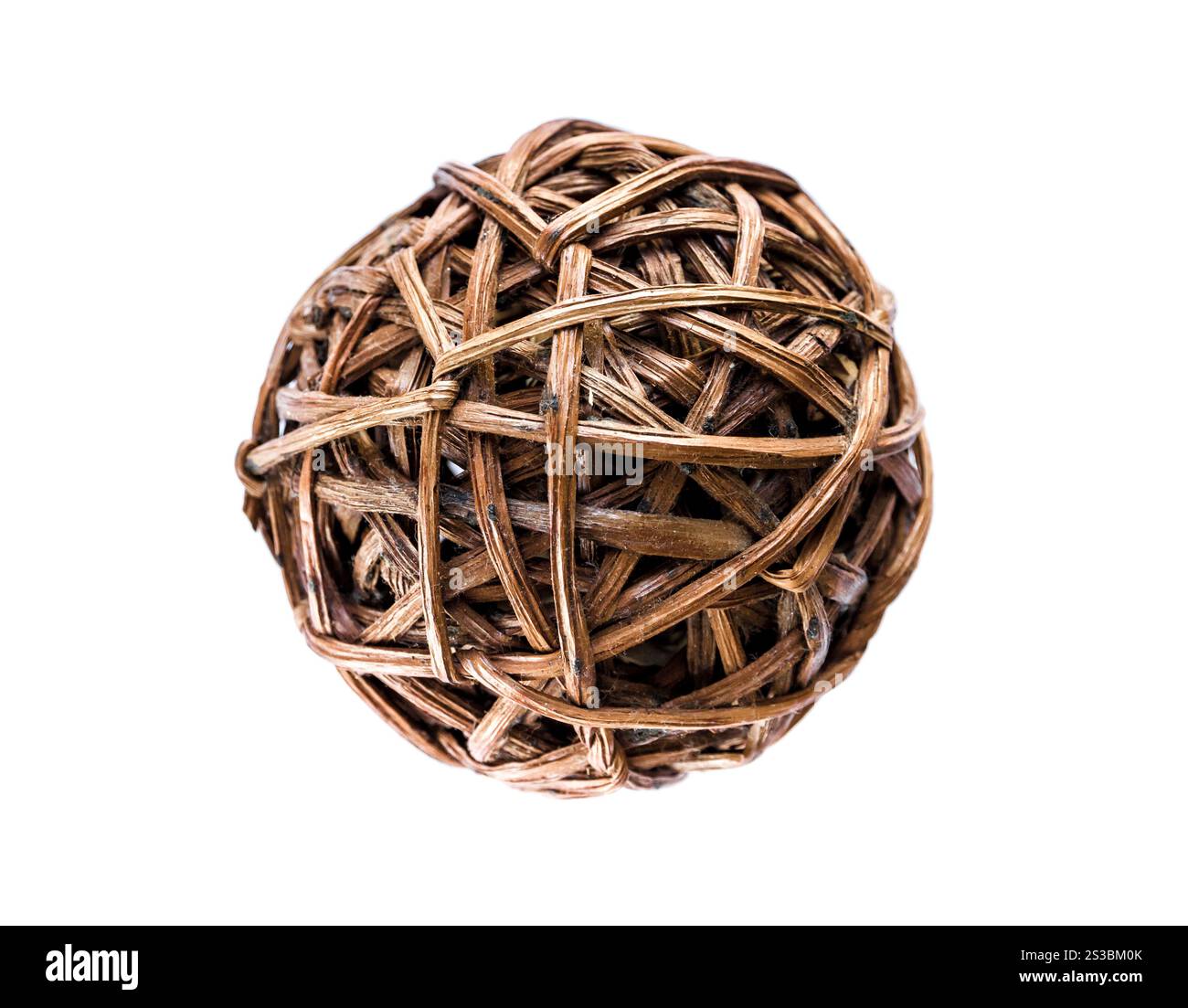 Woven wicker ball isolated on white background Stock Photo - Alamy