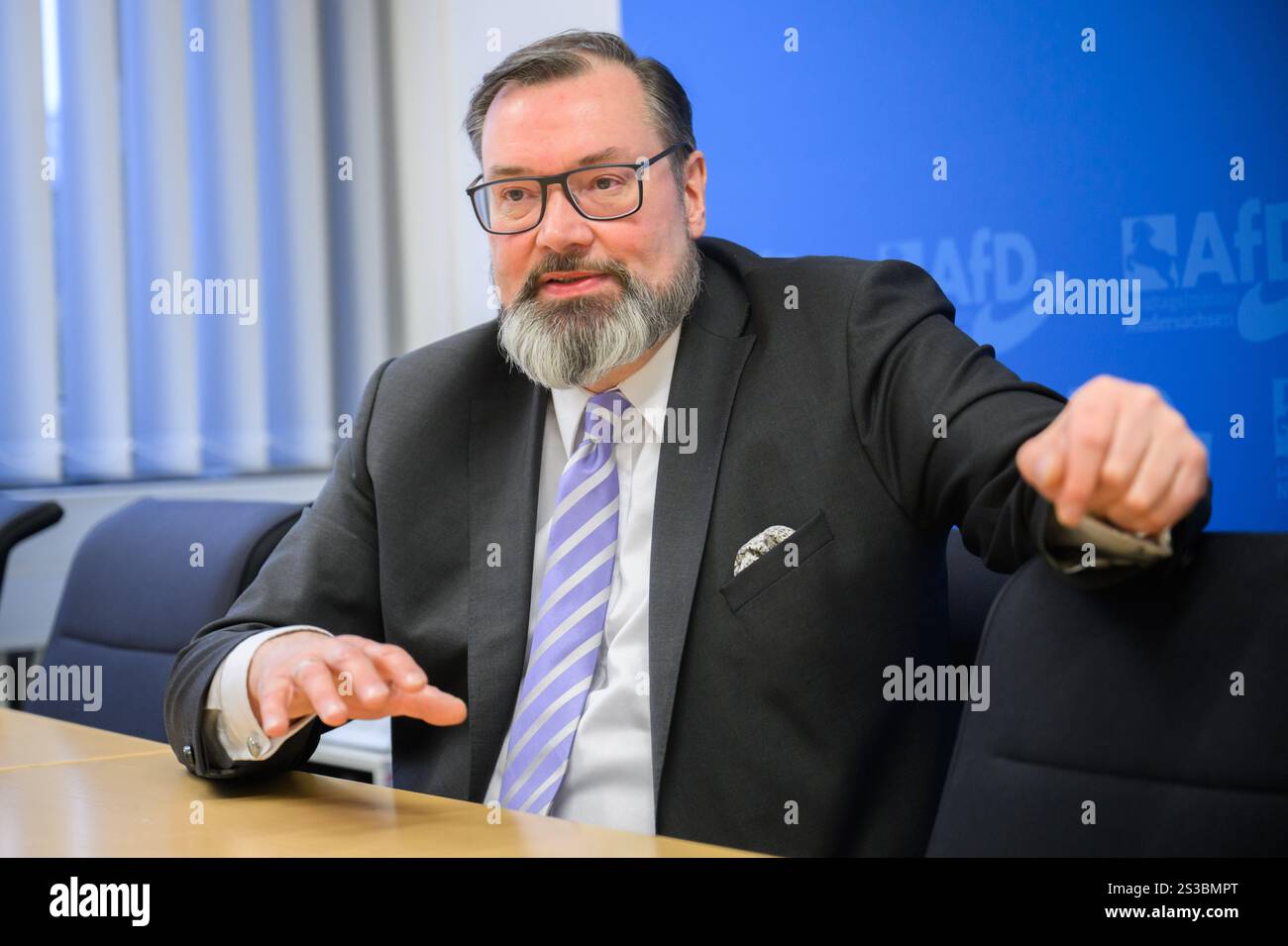 PRODUCTION - 09 January 2025, Lower Saxony, Hanover: Klaus Wichmann, leader of the AfD ...