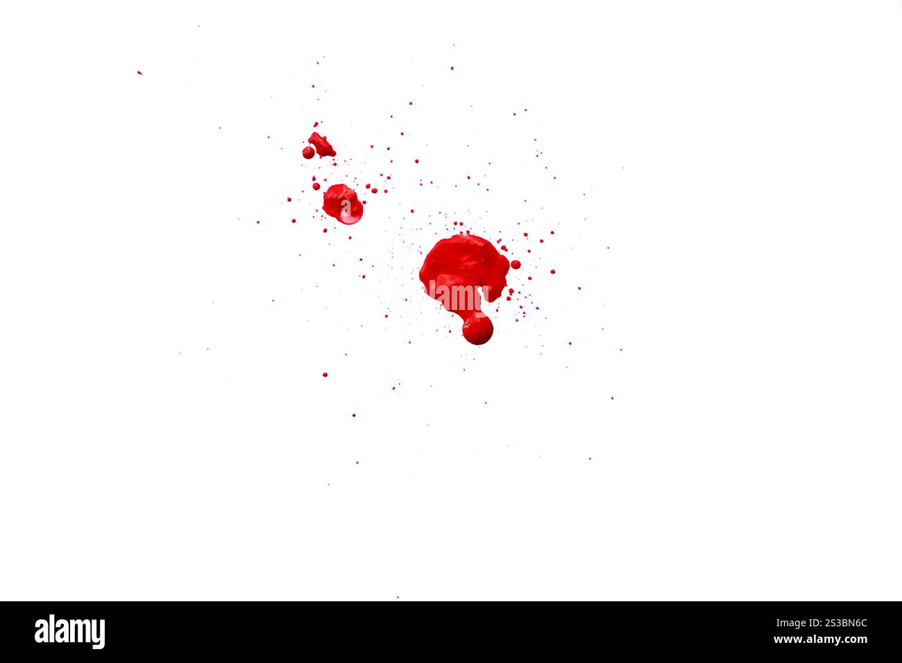 Blood splatters on white background. Red blots of watercolor Realistic ...