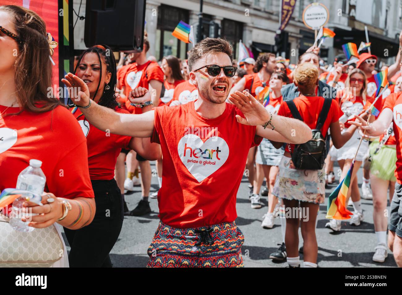 Heart FM Float at the Pride of London 2024 Parade Stock Photo - Alamy