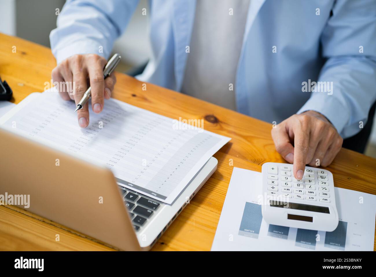 Business man Accountant investment risk analysis. saving money for ...