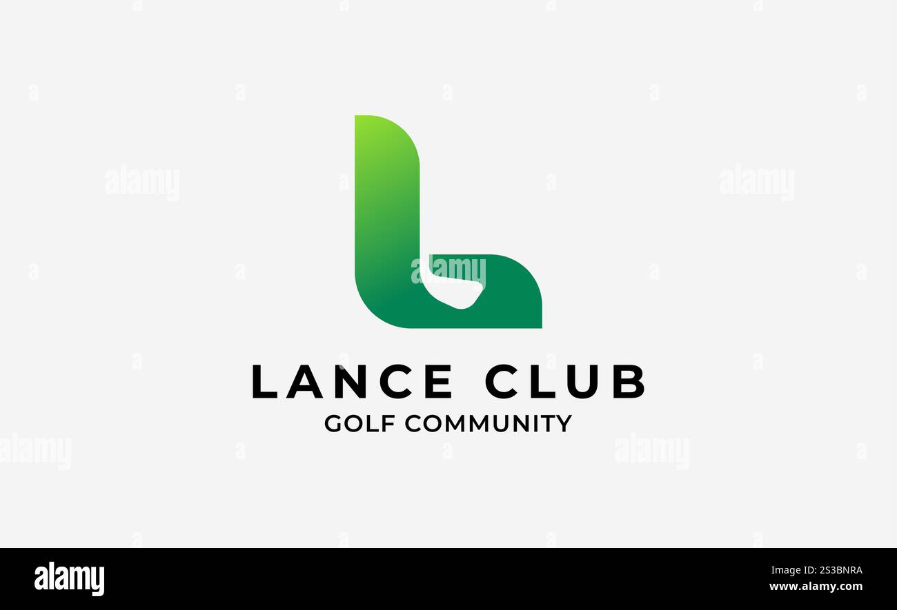 Monogram logo design initial L and Golf. Golf ball, golf stick and ...