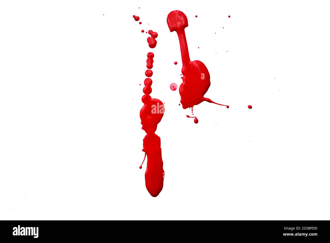 Blood splatters on white background. Red blots of watercolor Realistic ...