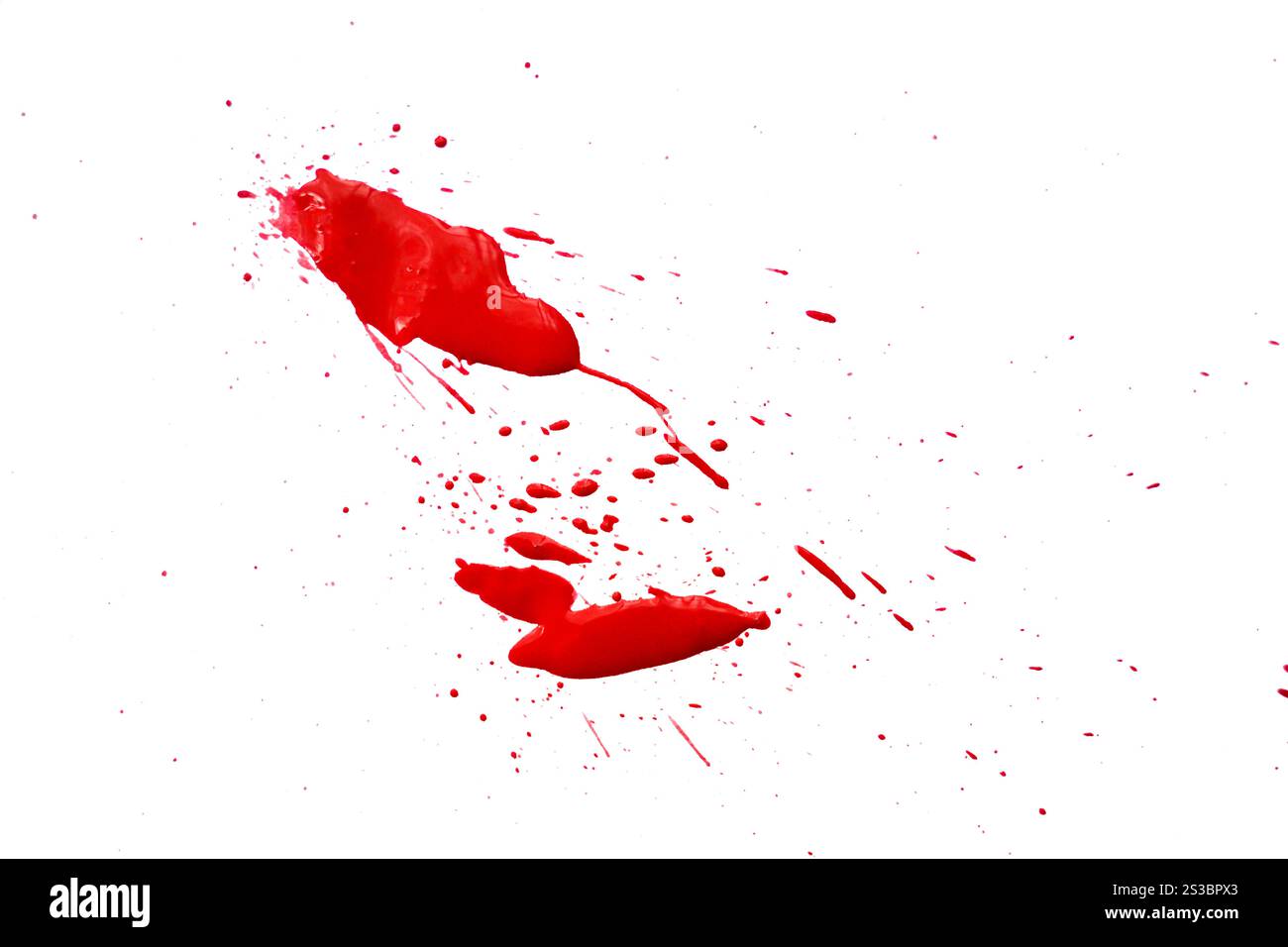 Blood splatters on white background. Red blots of watercolor Realistic ...