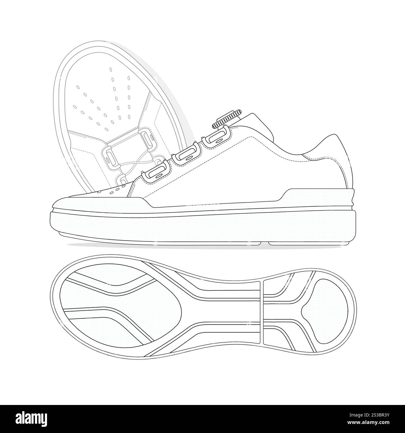 Leather sneakers flat drawing vector design mockup template Stock ... Leather sneakers flat drawing vector design mockup template Stock ...