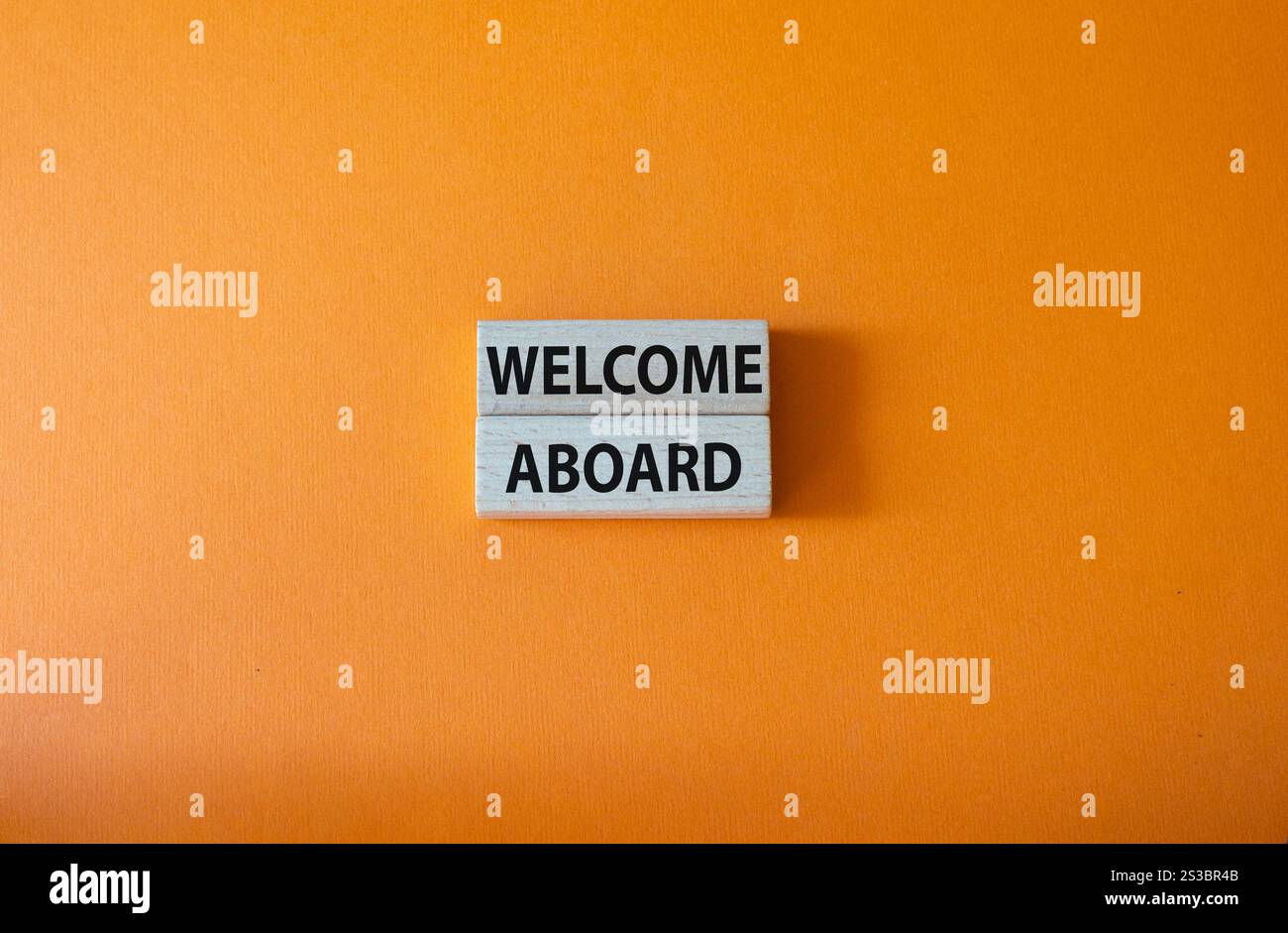 Welcome aboard symbol. Concept word Welcome aboard on wooden blocks ...