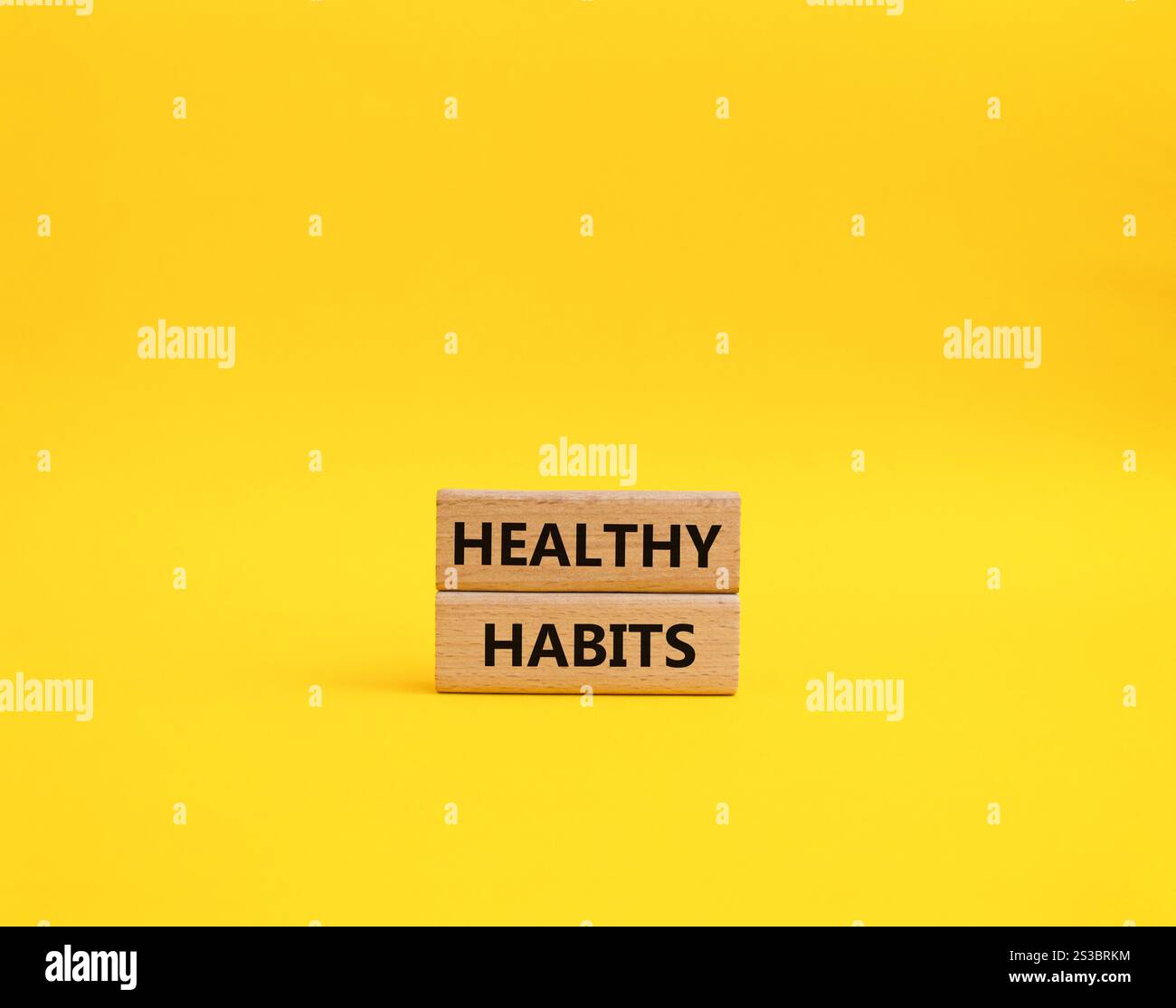 Healthy habits symbol. Concept word Healthy habits on wooden blocks ...