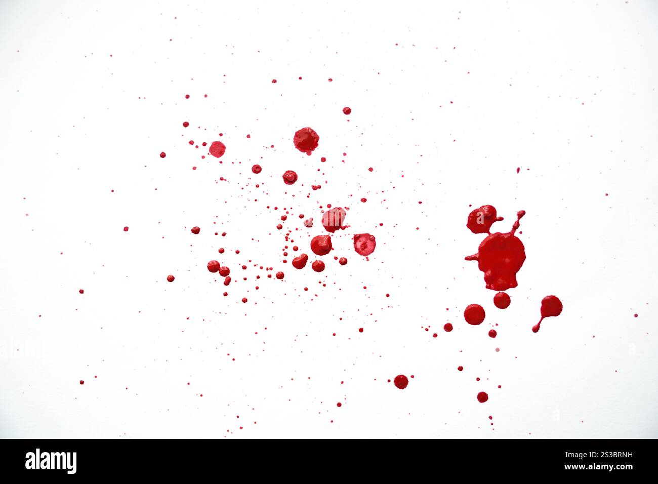 Blood splatters on white background. Red blots of watercolor Realistic ...