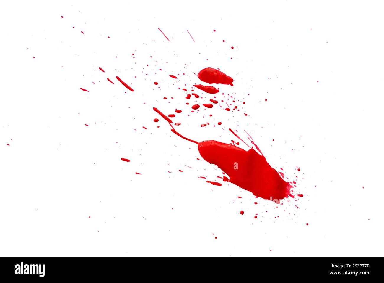 Blood splatters on white background. Red blots of watercolor Realistic ...