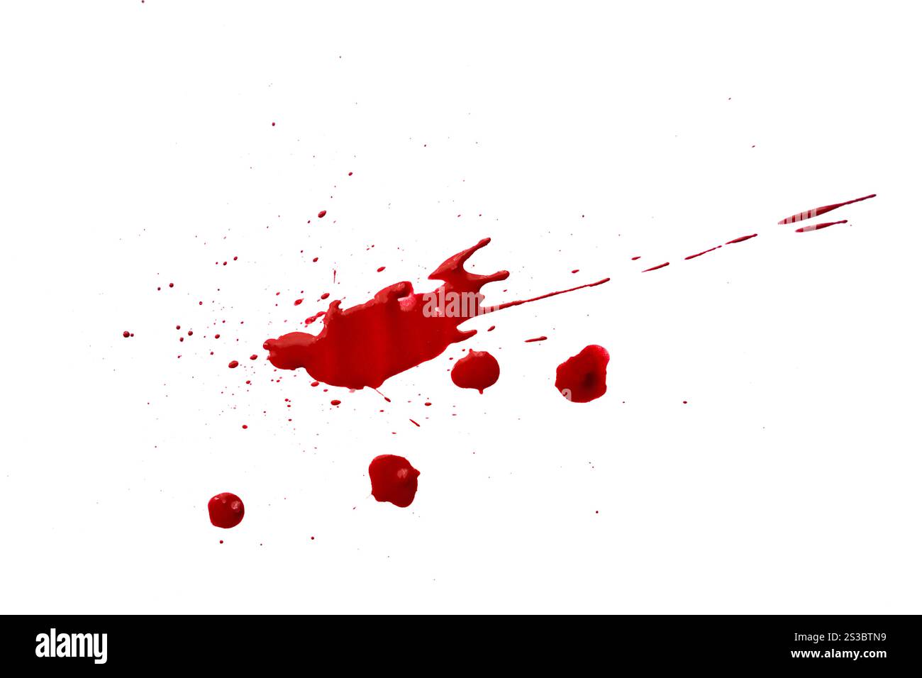 Blood splatters on white background. Red blots of watercolor Realistic ...