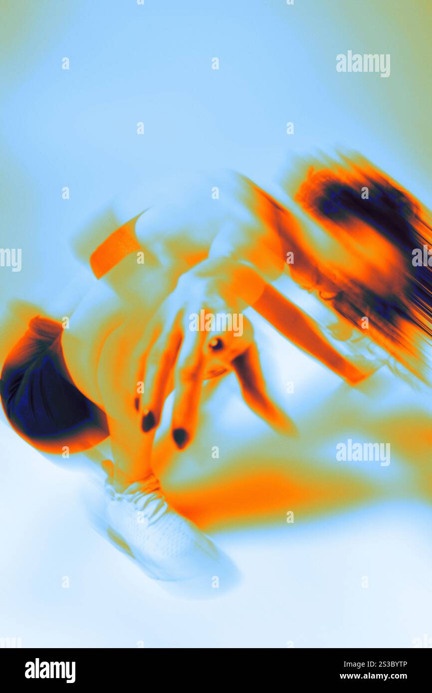 Contemporary art collage. Modern self-expression. Blurred woman posing ...