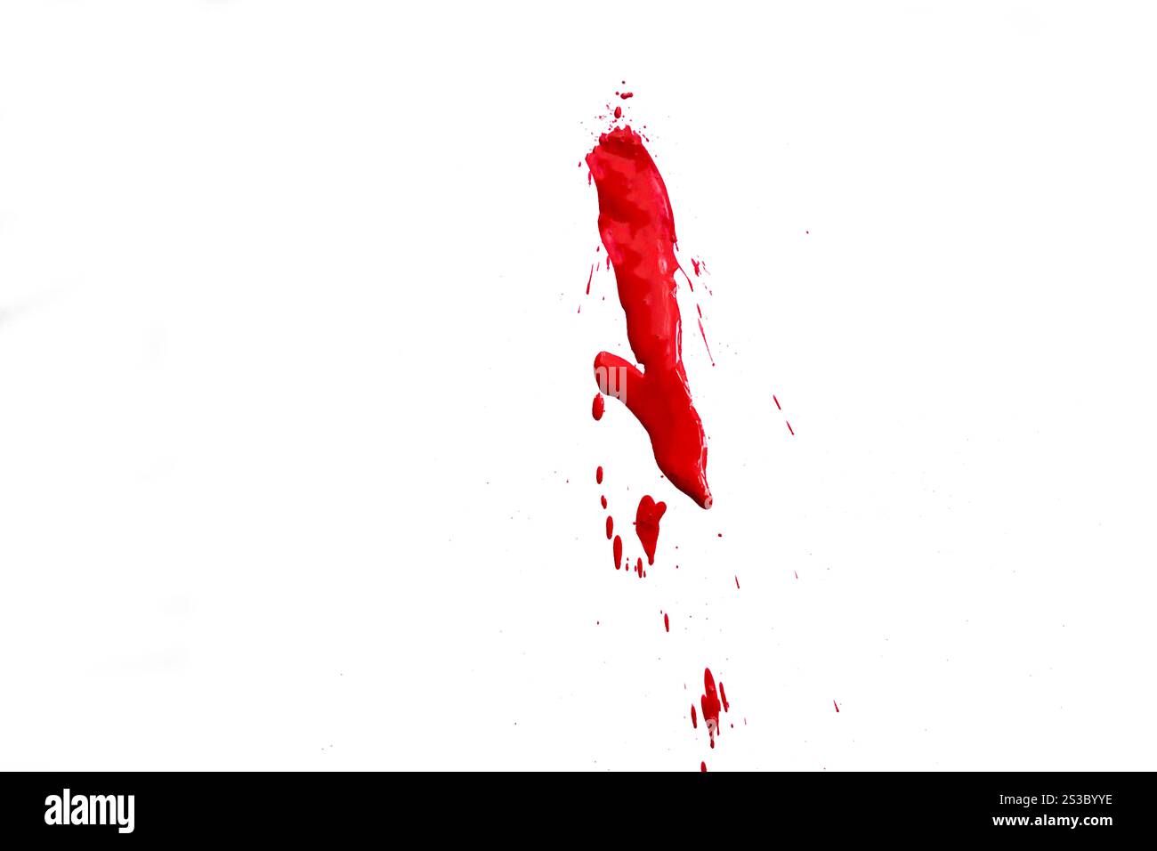 Blood splatters on white background. Red blots of watercolor Realistic ...