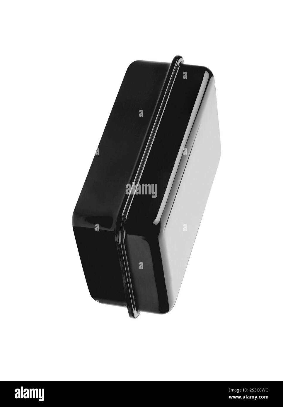 Black metal box isolated on white background Stock Photo - Alamy