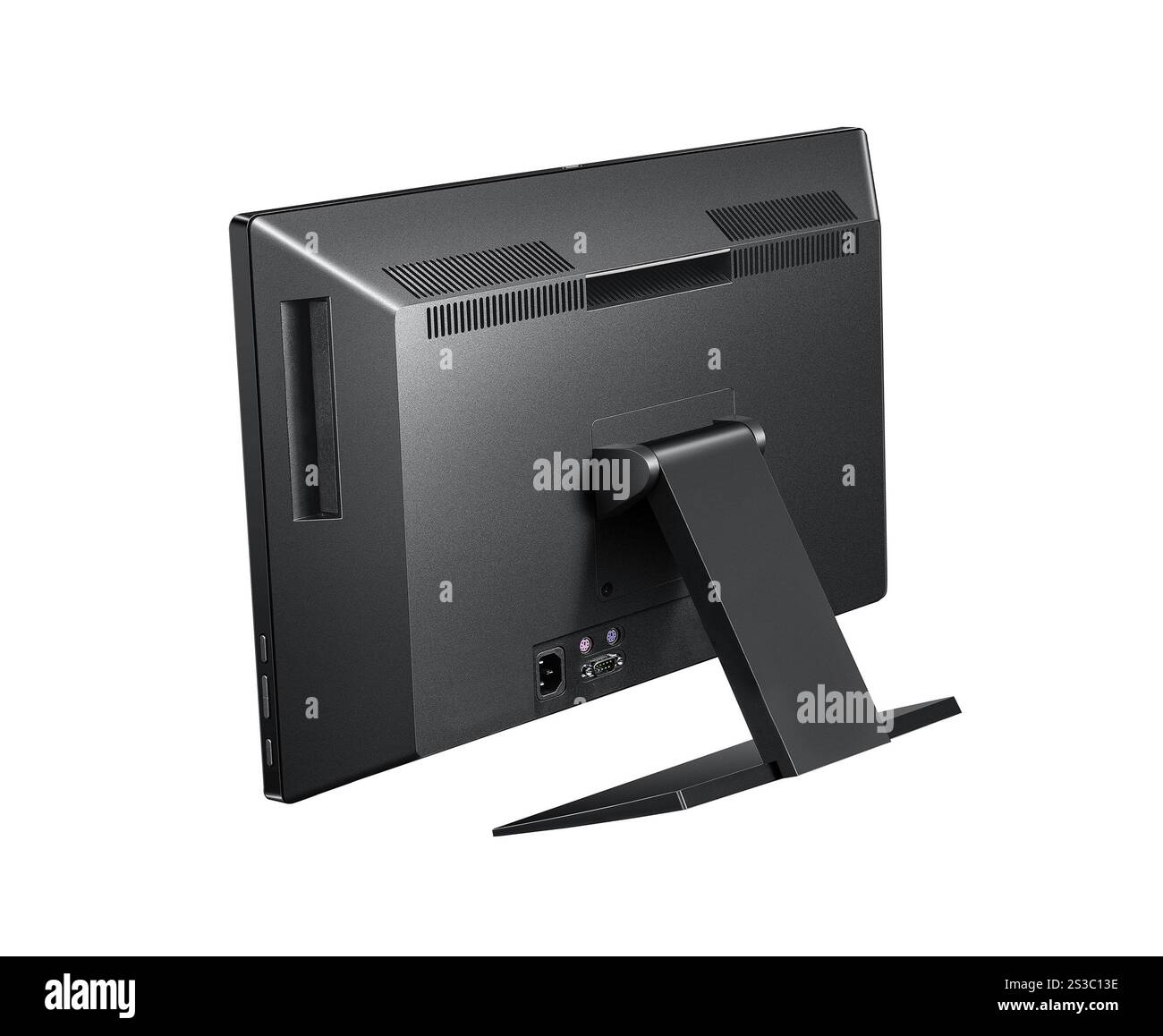 Monitor fro behind isolated on white background. Monitor fro behind ...