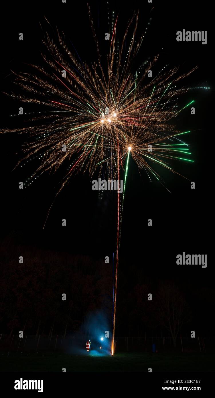 Kelso, Scotland: firework display. Individual firework image Stock ...