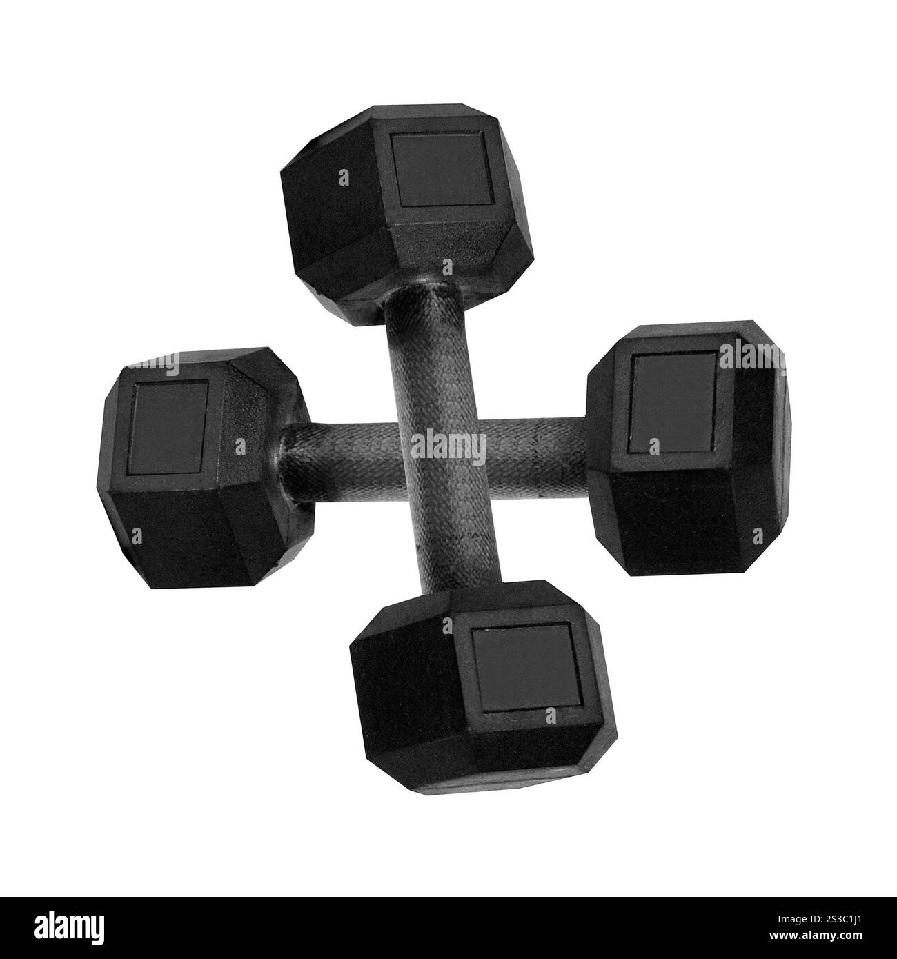 one couple of dumbbells isolated on white background. one couple of ...