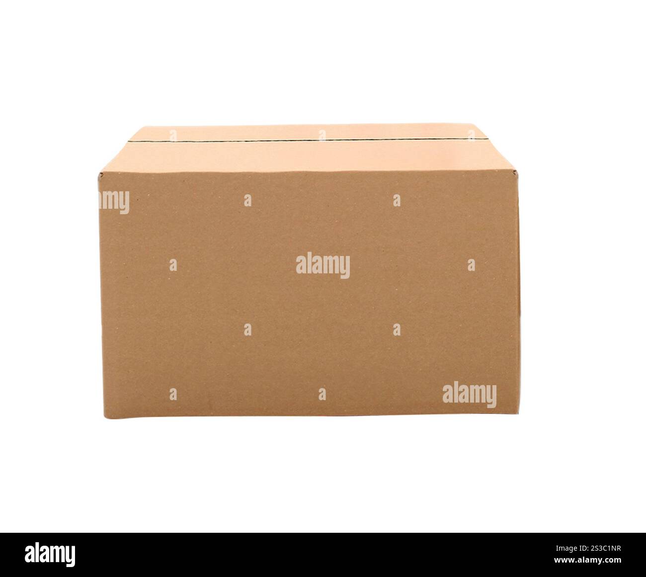 simple brown carton box on white background Stock Photo - Alamy