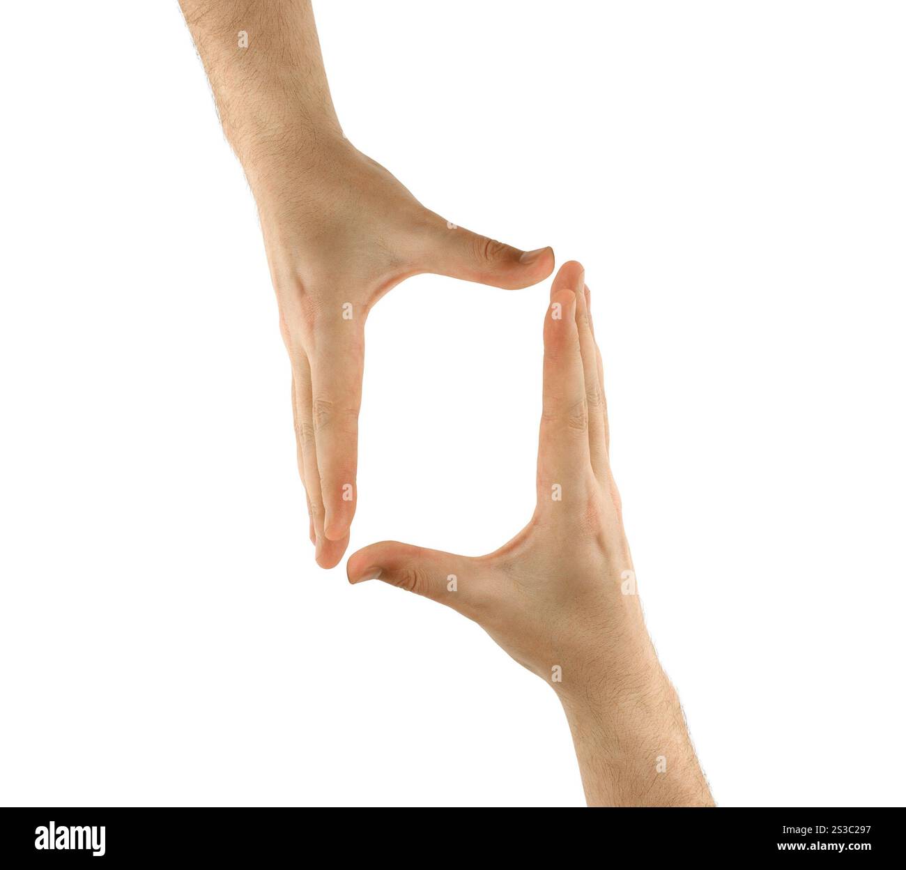 hands framing comosition isolated on white background. hands framing ...