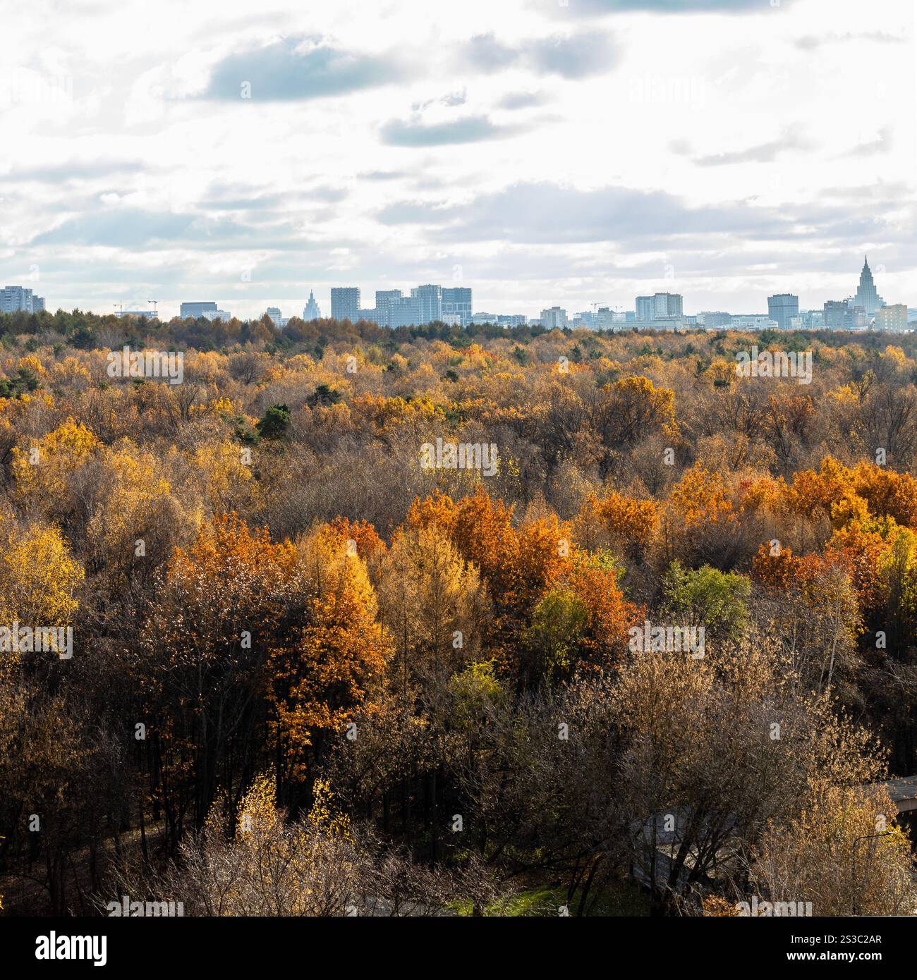 Aerial autumn forest scenic cloudy hi-res stock photography and images ...