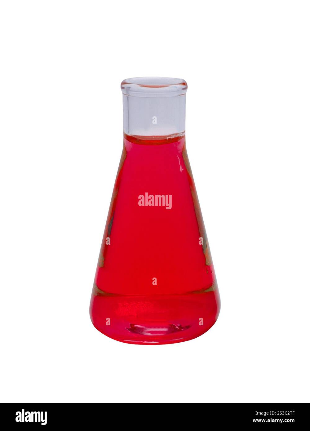 Chemical laboratory flask on white background. Chemical laboratory ...