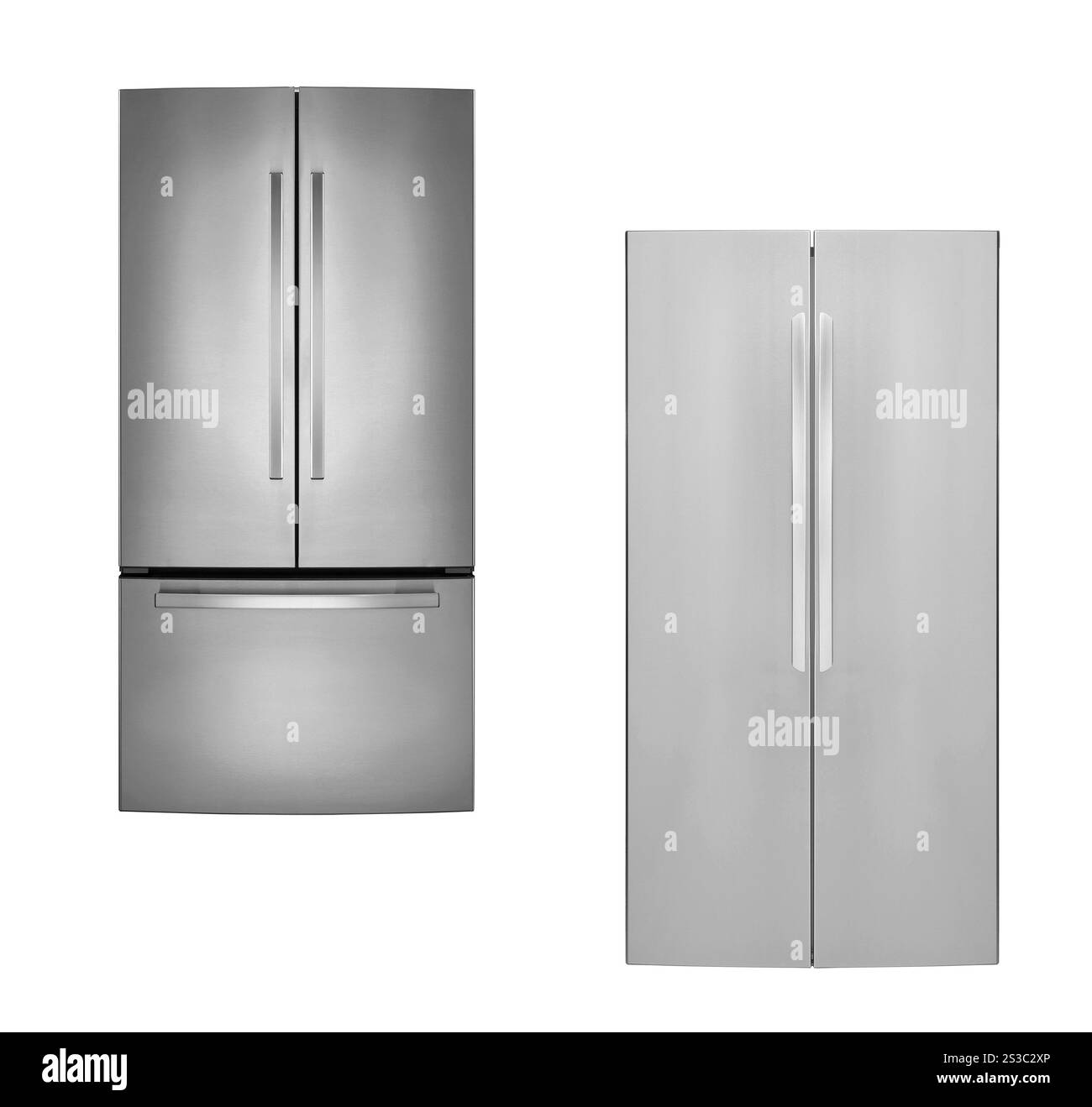 Modern refrigerators isolated on white background. Modern refrigerators ...