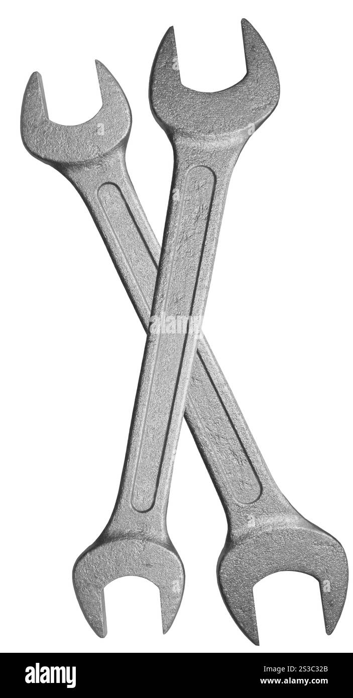 Two different wrenches isolated on white background. Two different ...