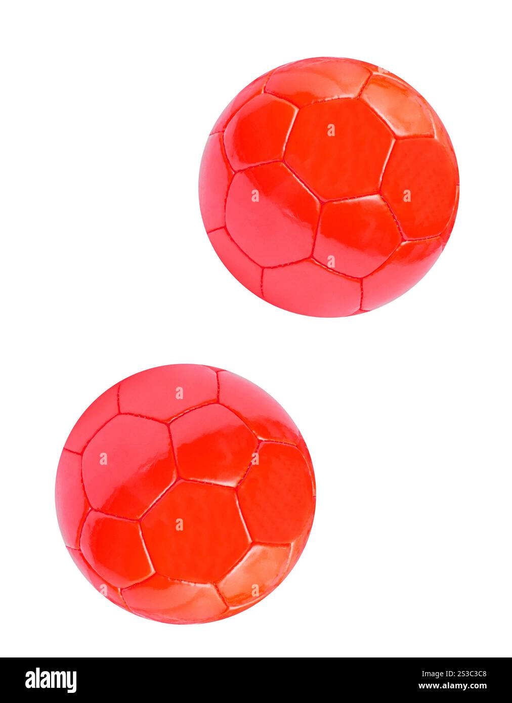 Red soccer ball isolated on white background. Red soccer ball isolated ...