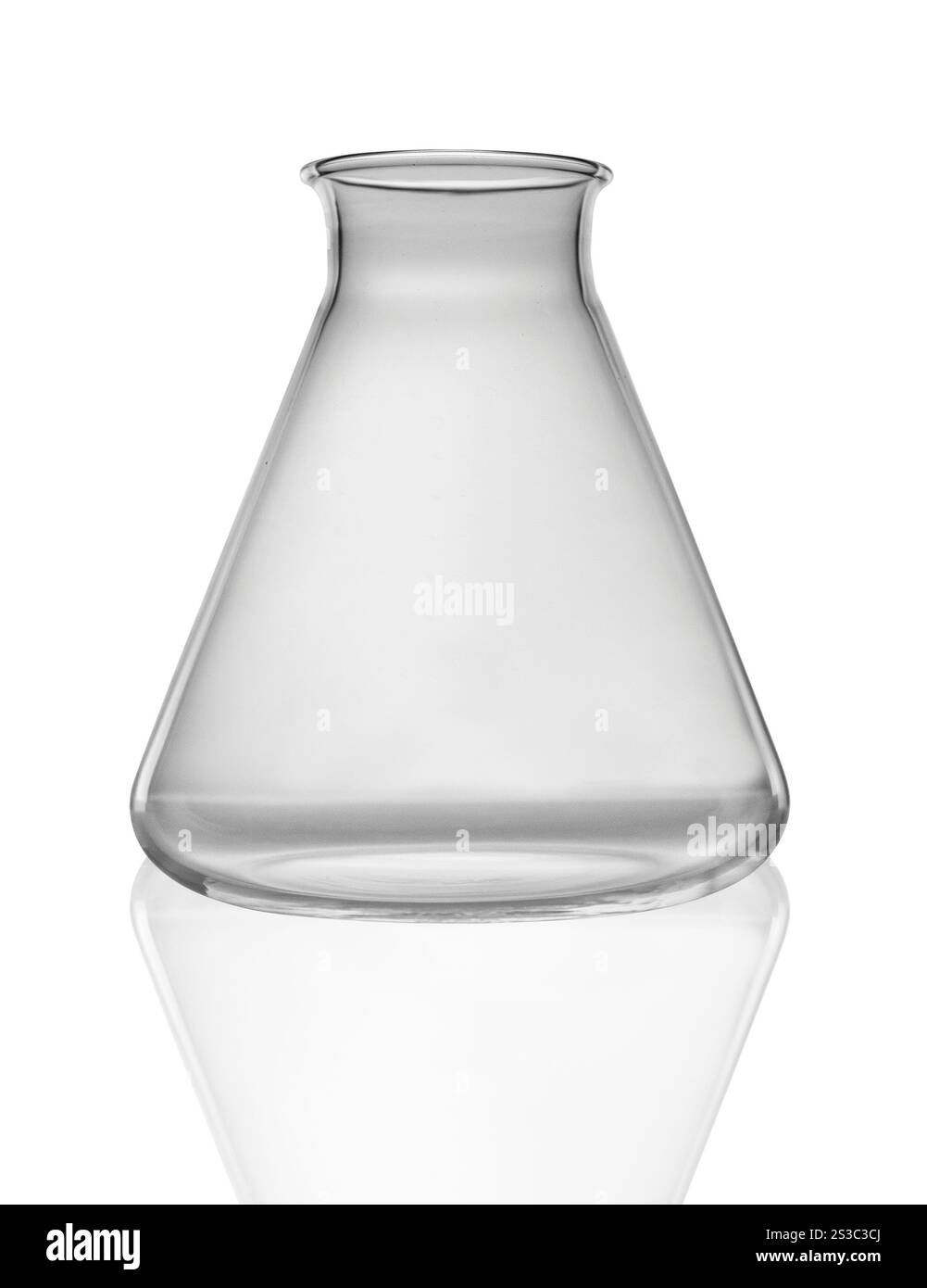 Empty triangle retort isolated on white background. Empty triangle ...