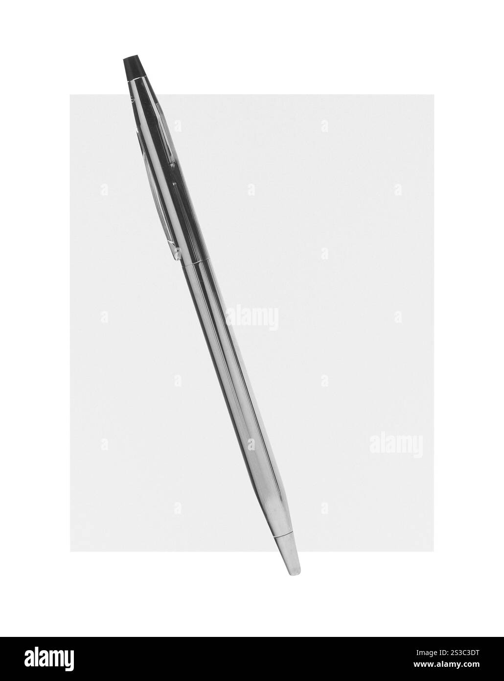 Blank paper with pen isolated on white background. Blank paper with pen ...