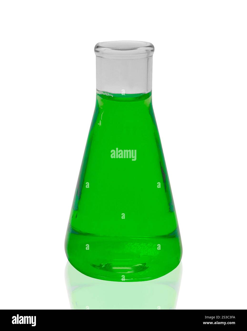 Chemical laboratory flask on white background. Chemical laboratory ...