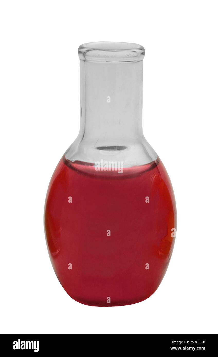Chemical laboratory flask isolated on white background. Chemical ...