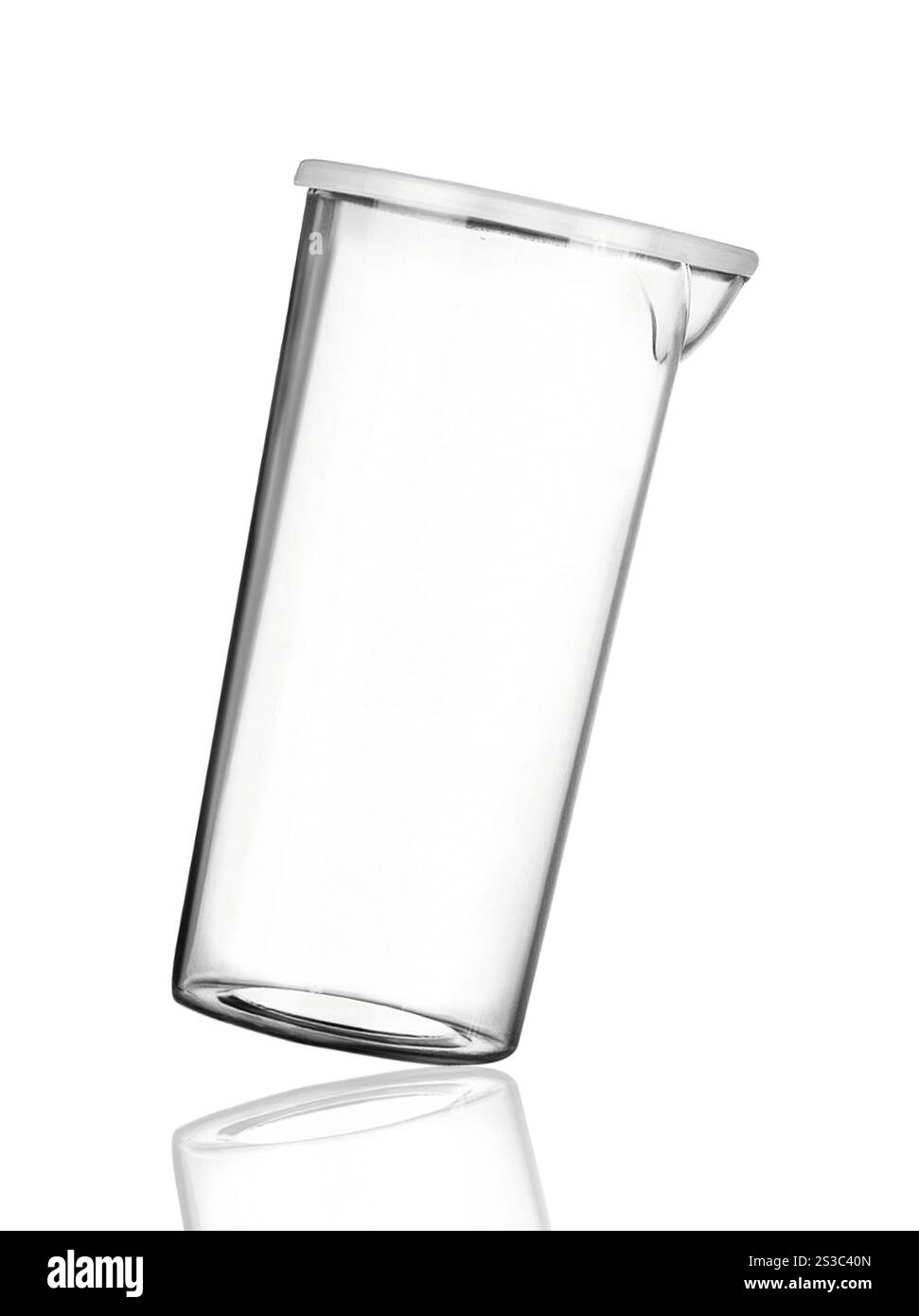 Empty plastic measuring cup isolated on white background. Empty plastic ...