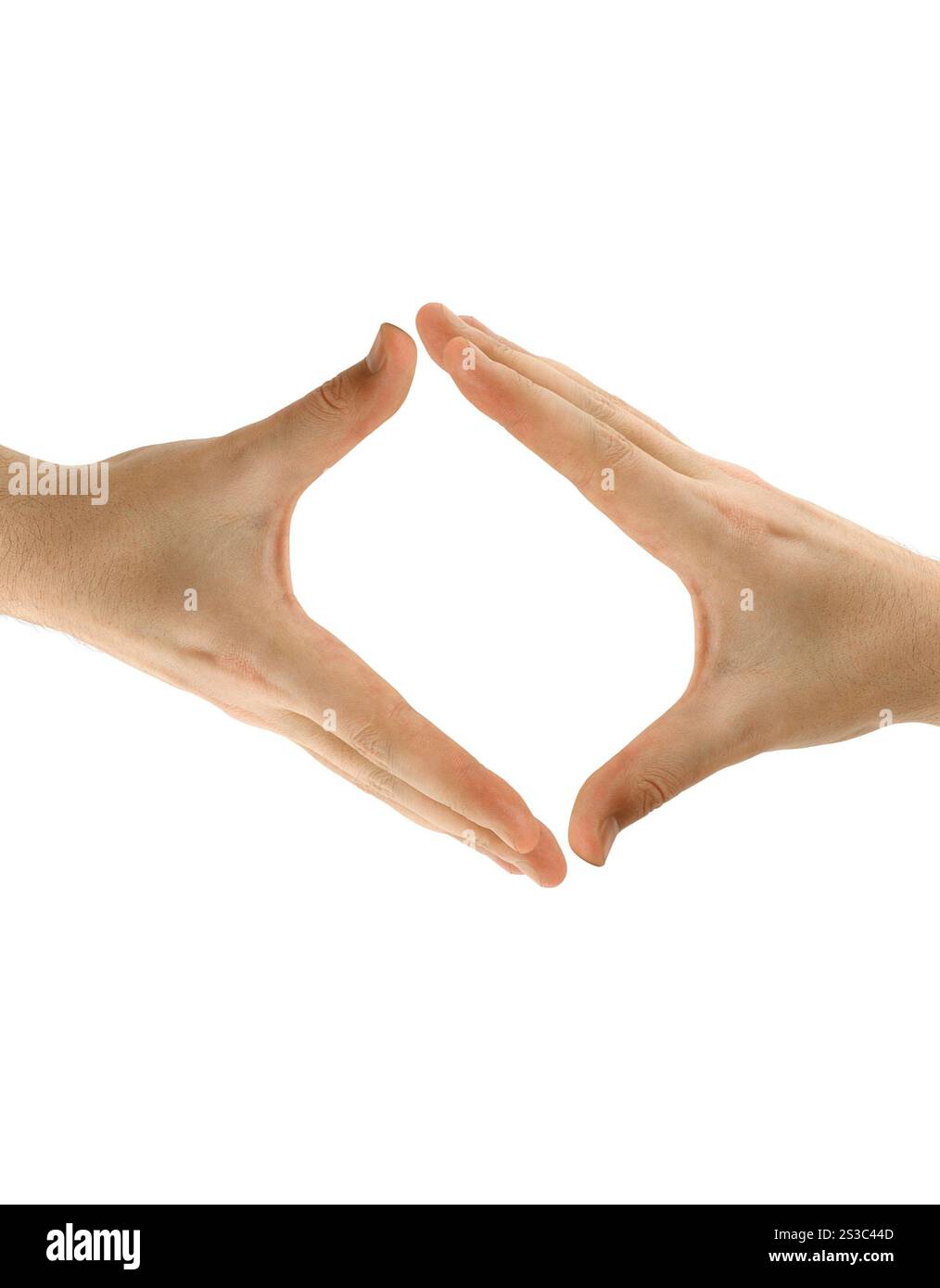 hands framing comosition isolated on white background. hands framing ...